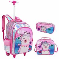 China Primary School Trolley Backpacks Boys And Girls Cartoon Printed for sale