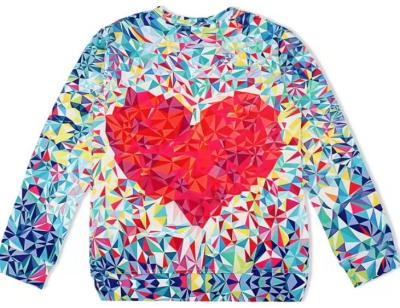 China Custom Design All Over Print Youth Sublimation Sweatshirt 100% Polyester Pullover for sale