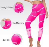 China Yoga Activewear Seamless Plus Size Custom Printed Leggings Tie Dye Butt Lifting for sale