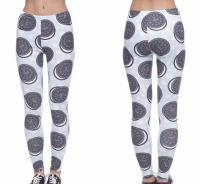 China Sweat Wicking Donut Print Custom Yoga Leggings 92% Polyester 8% Spandex for sale