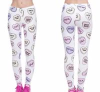 China Sweat Wicking Donut Print Custom Yoga Leggings 92% Polyester 8% Spandex for sale