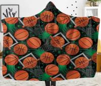 China Sports Rugby Football Basketball Print Oversized Hooded Blankets Anti Shrink for sale