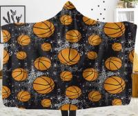 China Sports Rugby Football Basketball Print Oversized Hooded Blankets Anti Shrink for sale