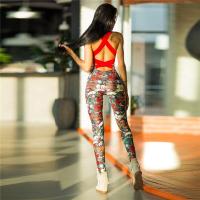 China Floral Printed Women Sexy Fitness One Piece Yoga Bodysuit Backless for sale