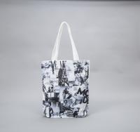 China Full Printing Cotton Canvas Bag Grocery Shopping Tote Bag With Customized Logo for sale