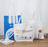 China Full Printing Cotton Canvas Bag Grocery Shopping Tote Bag With Customized Logo for sale