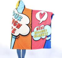 China Custom Pattern Polyester Hooded Blanket Cozy Warm Big Blanket Hoodie for sale