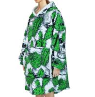 China Machine Washable Christmas Hooded Blanket With Long Sleeve And Pocket for sale