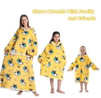 China OEM Plush Warm Thick Sherpa  Oversized Hooded Blankets Folded for sale