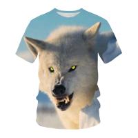 China Summer Men'S Oversize T Shirt Fox Wolf 3D Digital Print Round Neck for sale