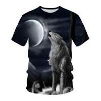 China Summer Men'S Oversize T Shirt Fox Wolf 3D Digital Print Round Neck for sale