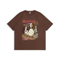 China Euramerican Fashion Duck Print Cotton Oversize T Shirt Short Sleeve Men'S Streetstyle for sale