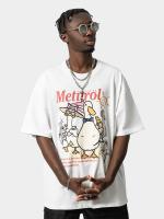 China Euramerican Fashion Duck Print Cotton Oversize T Shirt Short Sleeve Men'S Streetstyle for sale
