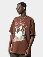 China Euramerican Fashion Duck Print Cotton Oversize T Shirt Short Sleeve Men'S Streetstyle for sale