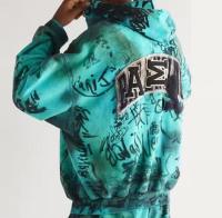 China Graffiti Print Oversized Distressed Ripped Hoodie for sale