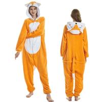 China Flannel Romper Animal Printed Oversized Pyjama Hoodie For Men Women Couple for sale