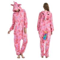 China Flannel Romper Animal Printed Oversized Pyjama Hoodie For Men Women Couple for sale