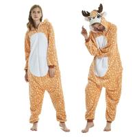 China Flannel Romper Animal Printed Oversized Pyjama Hoodie For Men Women Couple for sale