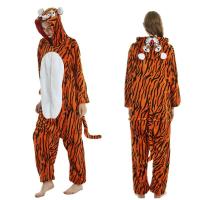 China Flannel Romper Animal Printed Oversized Pyjama Hoodie For Men Women Couple for sale