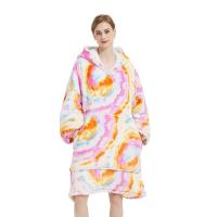China Full Custom Flannel Romper Oversized Pajama Blanket Hoodie Colorful Printed for sale