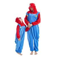 China Unisex Flannel Romper Animal One Piece Pajamas With Hood And Button for sale