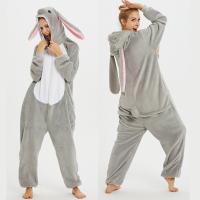 China Unisex Flannel Romper Animal One Piece Pajamas With Hood And Button for sale