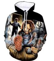 China Chucky Printed Oversize Hoodie Men Horror Movie 3D Printed Hoodies for sale