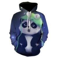 China Mens Oversized Panda Printed Long Sleeve Hoodie With Pocket for sale