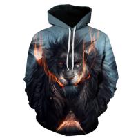 China Mens Oversized Panda Printed Long Sleeve Hoodie With Pocket for sale