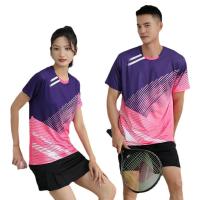 China Sport Suit Women's And Men's Badminton Training Suit Full-Prints T Shirts for sale