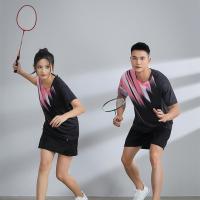 China Sport Suit Women's And Men's Badminton Training Suit Full-Prints T Shirts for sale