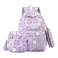China Fresh Backpack Versatile Backpack Junior High School Bear Cartoon Print Backpack Large Capacity Student School Bag for sale