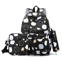 China Fresh Backpack Versatile Backpack Junior High School Bear Cartoon Print Backpack Large Capacity Student School Bag for sale