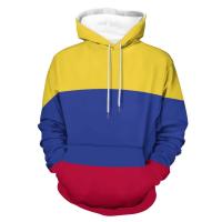 China Men's Fleece Hoodie Unisex Flag Print Hooded Pullover Kangaroo Pocket Sweatshirt for sale