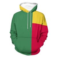 China Men's Fleece Hoodie Unisex Flag Print Hooded Pullover Kangaroo Pocket Sweatshirt for sale