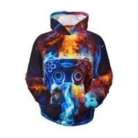 China Men's Graphic Print Drawstring Street Hoodies Oversized Vintage Long Sleeve Sweatshirts for sale