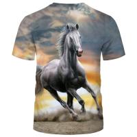 China Men Women Horse 3D Printed T Shirts Animal Graphic Casual Crew Neck T-Shirts for sale