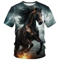 China Men Women Horse 3D Printed T Shirts Animal Graphic Casual Crew Neck T-Shirts for sale
