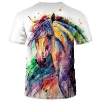 China Men Women Horse 3D Printed T Shirts Animal Graphic Casual Crew Neck T-Shirts for sale