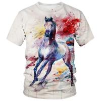 China Men Women Horse 3D Printed T Shirts Animal Graphic Casual Crew Neck T-Shirts for sale