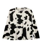 China Women's Short Sleeve Round Neck Colorblock Cow Print Summer Casual Oversized T Shirt Tee Tops for sale