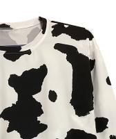 China Women's Short Sleeve Round Neck Colorblock Cow Print Summer Casual Oversized T Shirt Tee Tops for sale