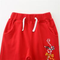 China Girls New Style Christmas Children's Sports Pants Knitted Cotton Embroidery Children's Wear Sweatpants for sale