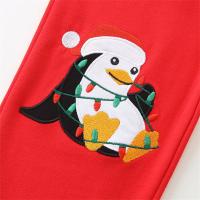 China Girls New Style Christmas Children's Sports Pants Knitted Cotton Embroidery Children's Wear Sweatpants for sale