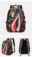 China 3D Printed School Students Children's Fashion Schoolbag Shark Personality Pattern Printing Light Leisure Simple Backpack for sale