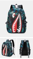 China 3D Printed School Students Children's Fashion Schoolbag Shark Personality Pattern Printing Light Leisure Simple Backpack for sale
