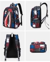 China 3D Printed School Students Children's Fashion Schoolbag Shark Personality Pattern Printing Light Leisure Simple Backpack for sale