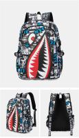 China 3D Printed School Students Children's Fashion Schoolbag Shark Personality Pattern Printing Light Leisure Simple Backpack for sale