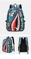 China 3D Printed School Students Children's Fashion Schoolbag Shark Personality Pattern Printing Light Leisure Simple Backpack for sale