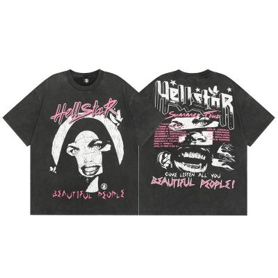 China Y2K Graphic T-Shirt Vintage Oversized Tee Street Casual Acid Wash Top For Men Women for sale